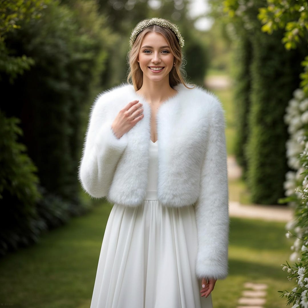 Faux Fur Bridal Jacket: Long Sleeve Bolero Shrug - Etsy
