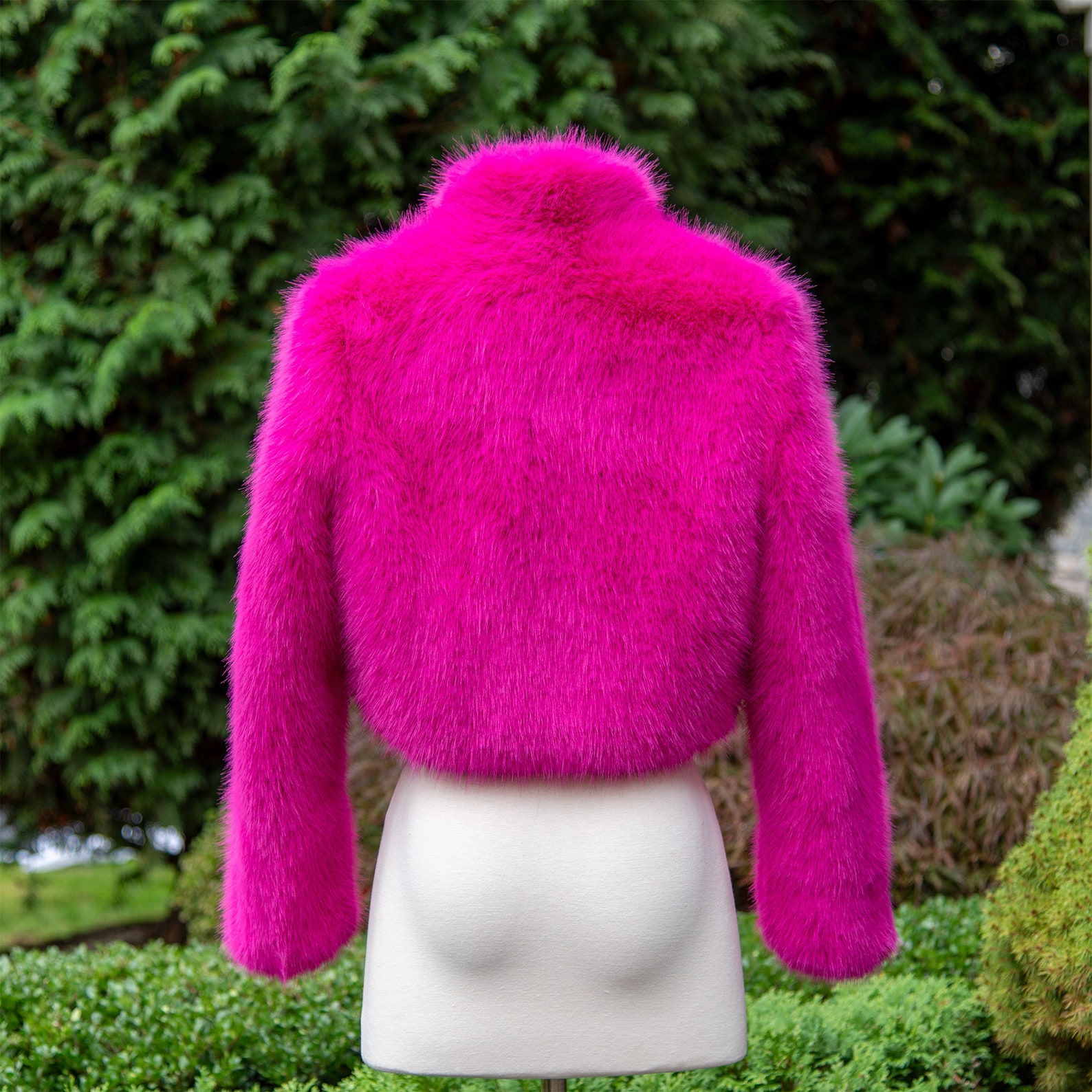 Hot Pink Faux Fur Bolero Jacket: Long Sleeve Wedding Shrug - Etsy