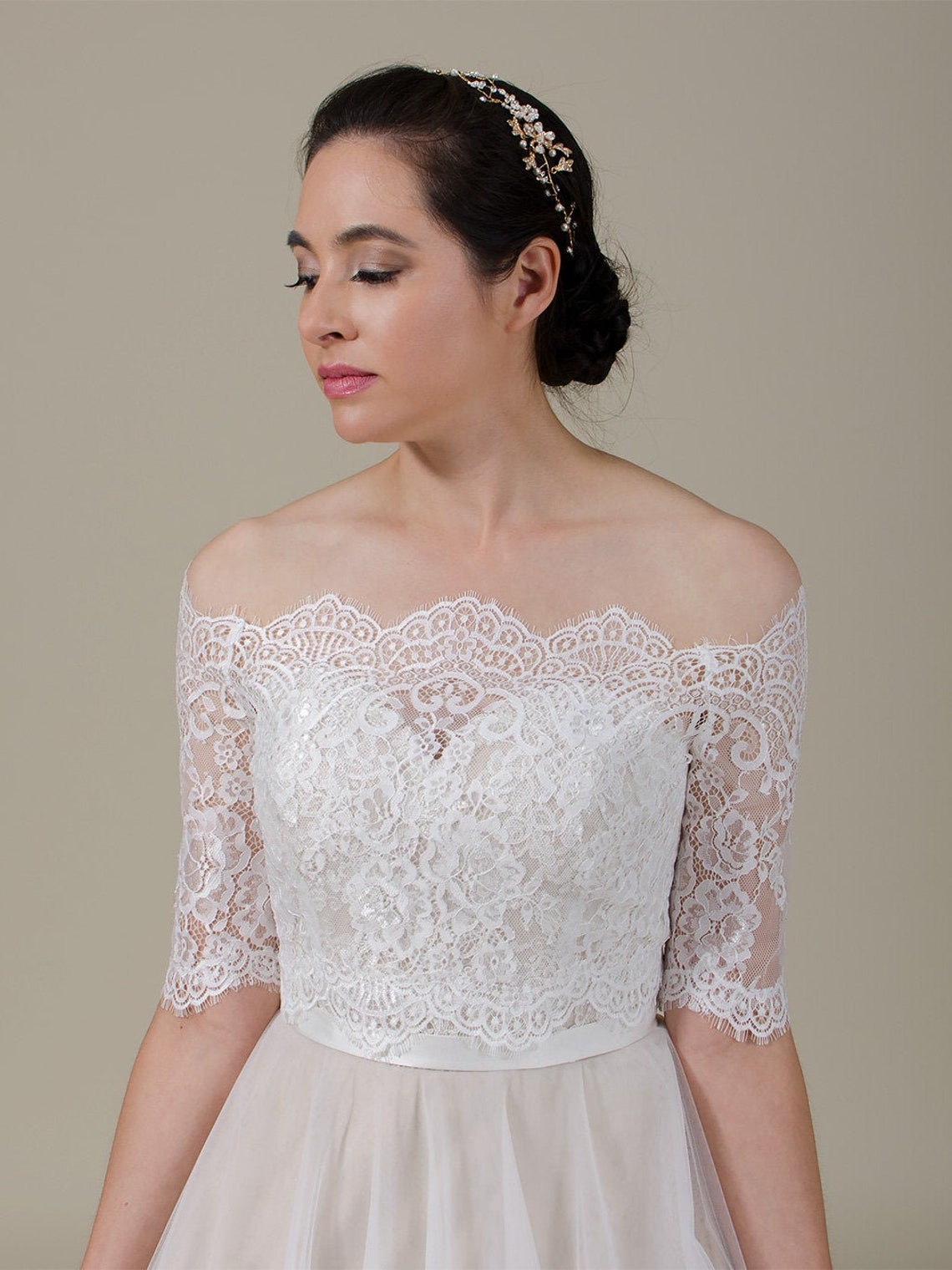 Off Shoulder Lace Topper Bridal Lace Topper Bridal Lace - Etsy