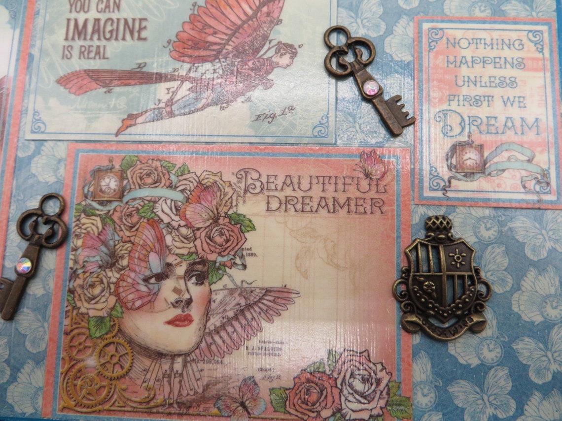 Vintage Wood Box, Keepsake/memory Box, Gift Box, Steampunk Heart ...