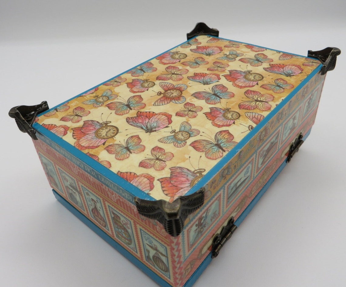 Vintage Wood Box, Keepsake/memory Box, Gift Box, Steampunk Heart ...