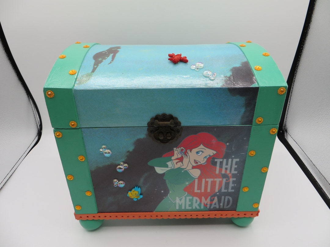 Mermaid Chest Vintage Wood Chest Green Orange Fish - Etsy