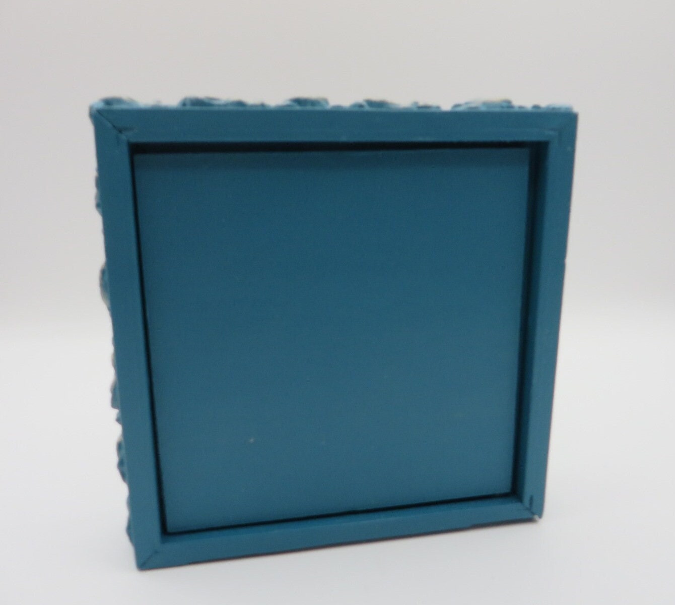 Vintage Wood Framed Blue Shadow Box, Paper Roses in Red & Pink ...