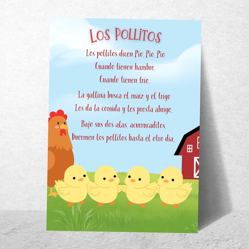 Los Pollitos Dicen Pio Pio Pio Poster, Classroom Decor, Playroom Decor ...