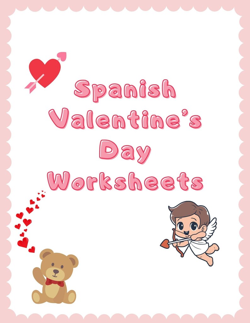 Spanish Valentine's Day Worksheets, Trabajos De San Valentin, Early ...