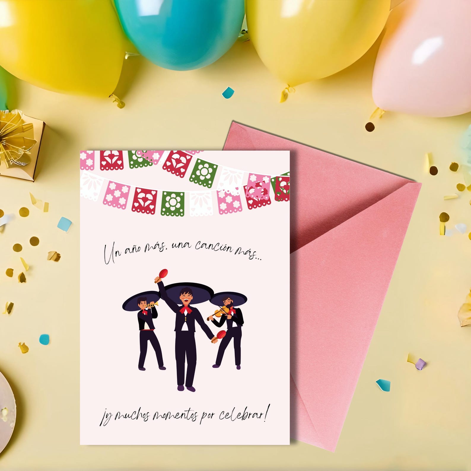 Mariachi Spanish Birthday Card, for Mariachi Lovers, Hispanic People ...