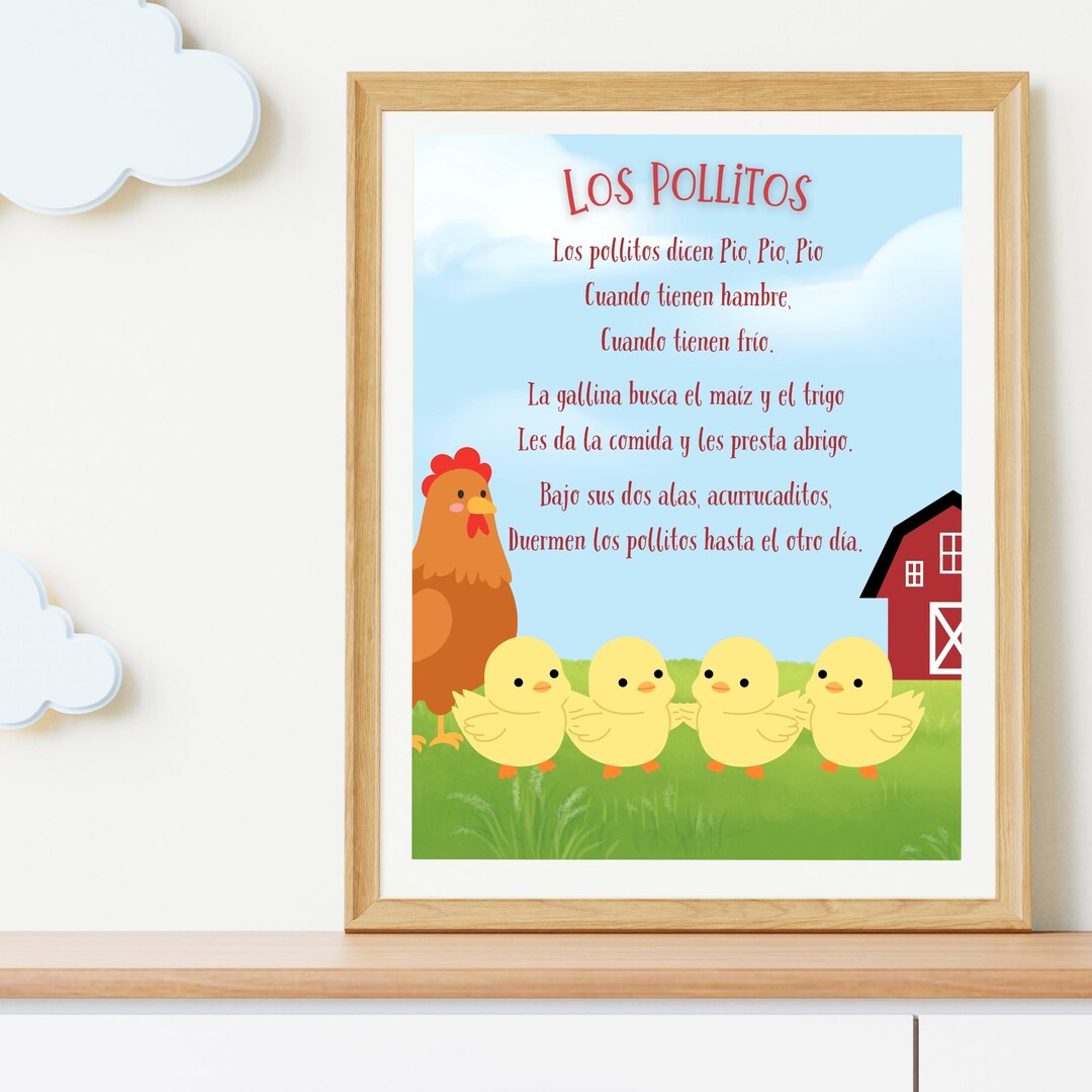 Los Pollitos Dicen Pio Pio Pio Poster, Classroom Decor, Playroom Decor ...