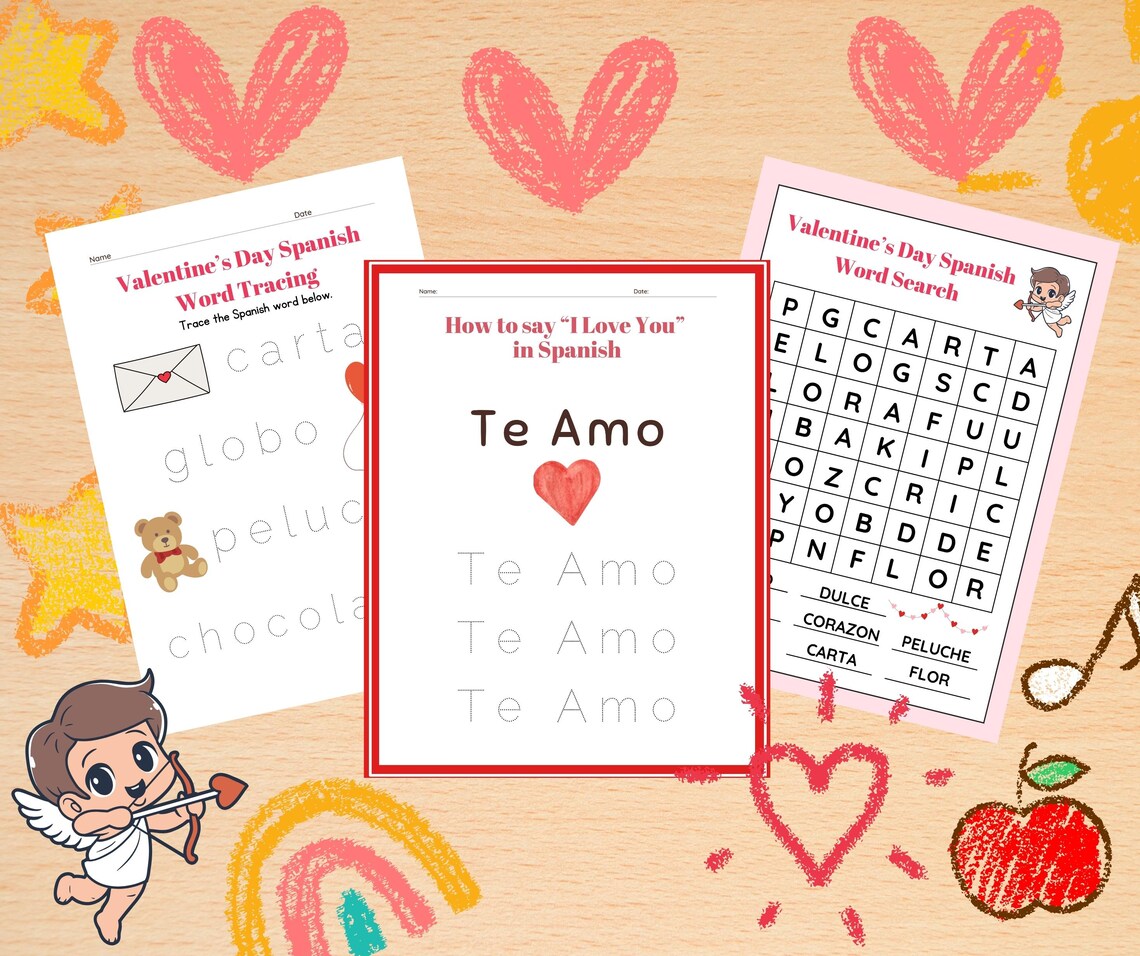 Spanish Valentine's Day Worksheets, Trabajos De San Valentin, Early ...