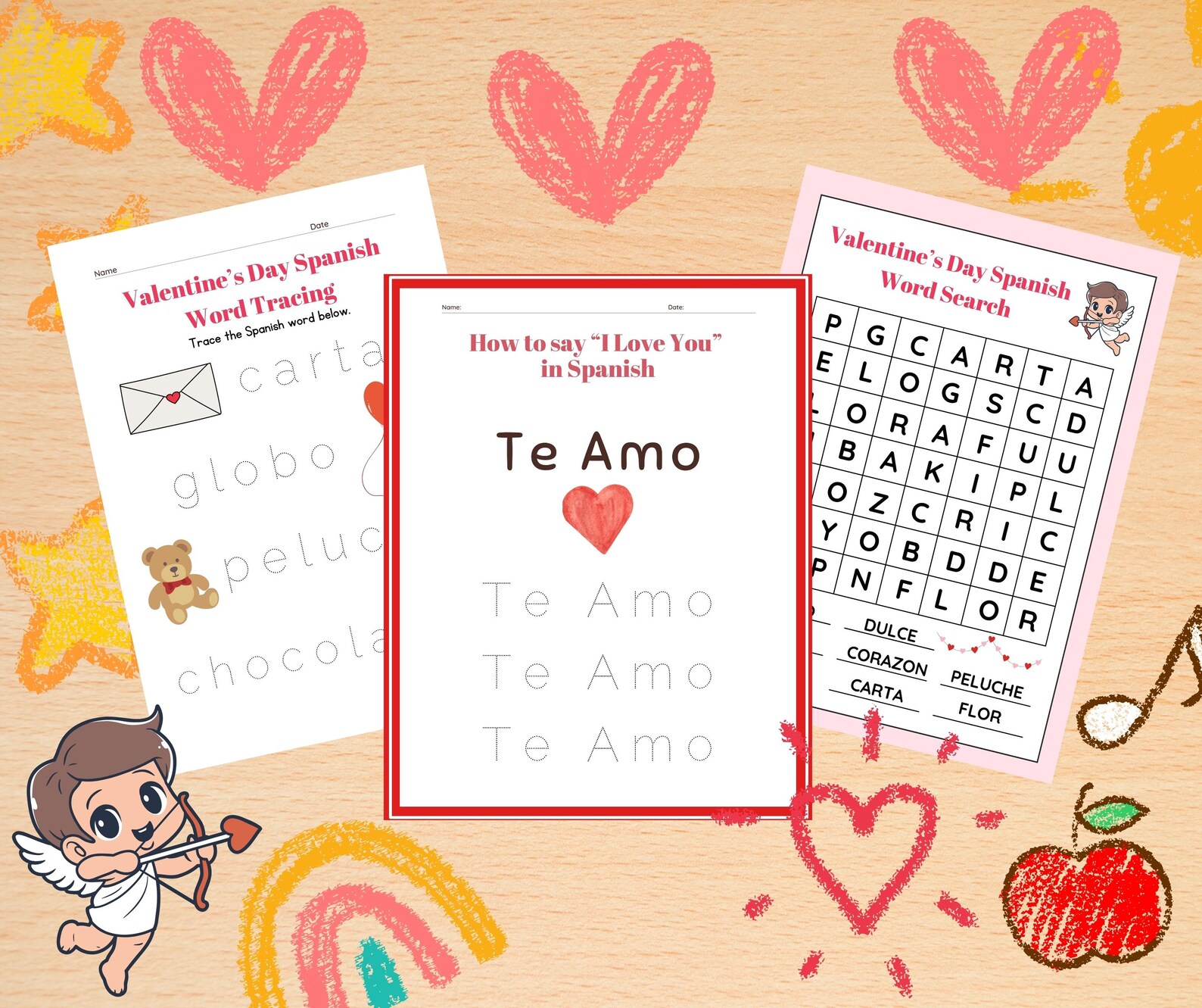 Spanish Valentine's Day Worksheets, Trabajos De San Valentin, Early ...