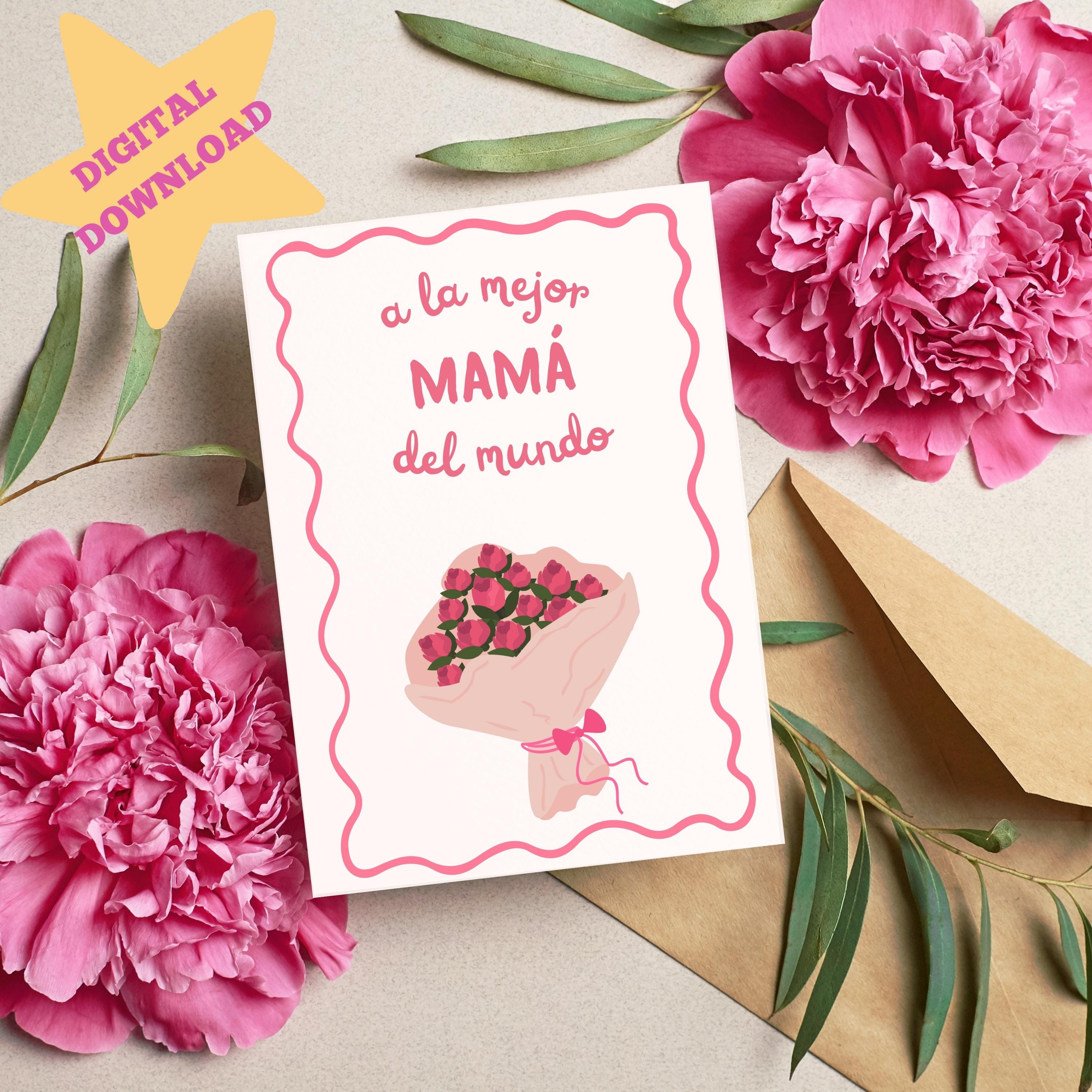 A La Mejor Mama Del Mundo Tarjeta, Spanish Mother's Day Card, Feliz Dia ...