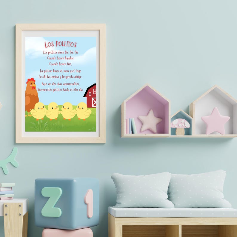 Los Pollitos Dicen Pio Pio Pio Poster, Classroom Decor, Playroom Decor ...