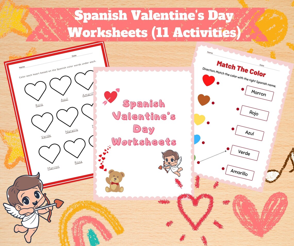 Spanish Valentine's Day Worksheets, Trabajos De San Valentin, Early ...