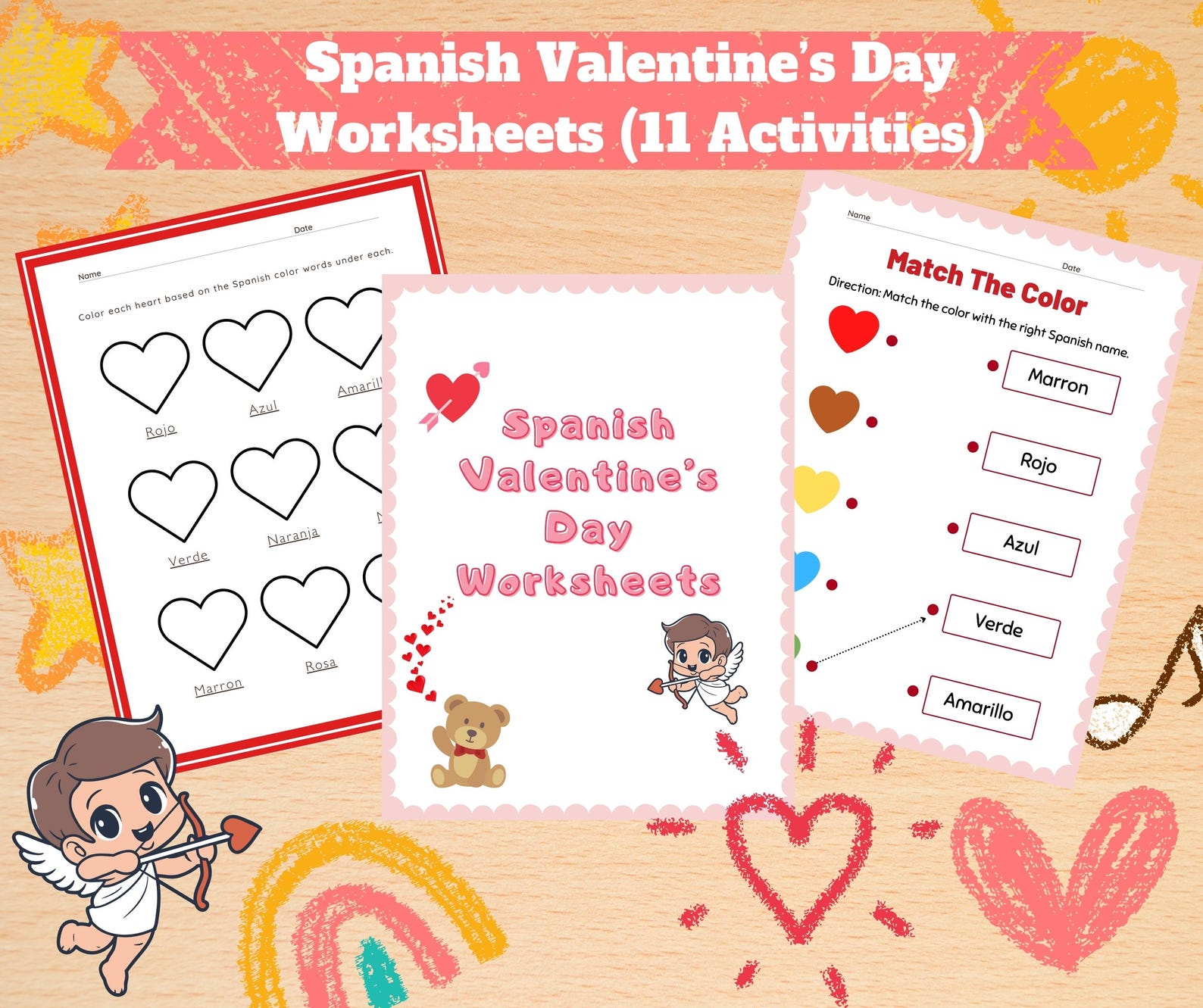 Spanish Valentine's Day Worksheets, Trabajos De San Valentin, Early ...