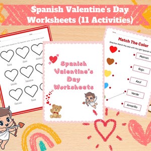 Spanish Valentine's Day Worksheets, Trabajos De San Valentin, Early ...