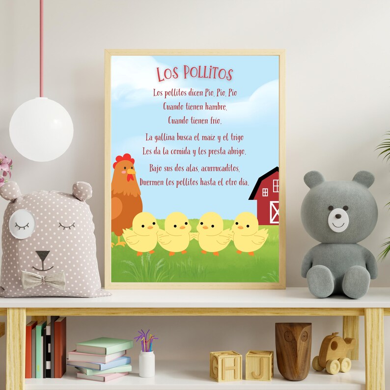Los Pollitos Dicen Pio Pio Pio Poster, Classroom Decor, Playroom Decor ...