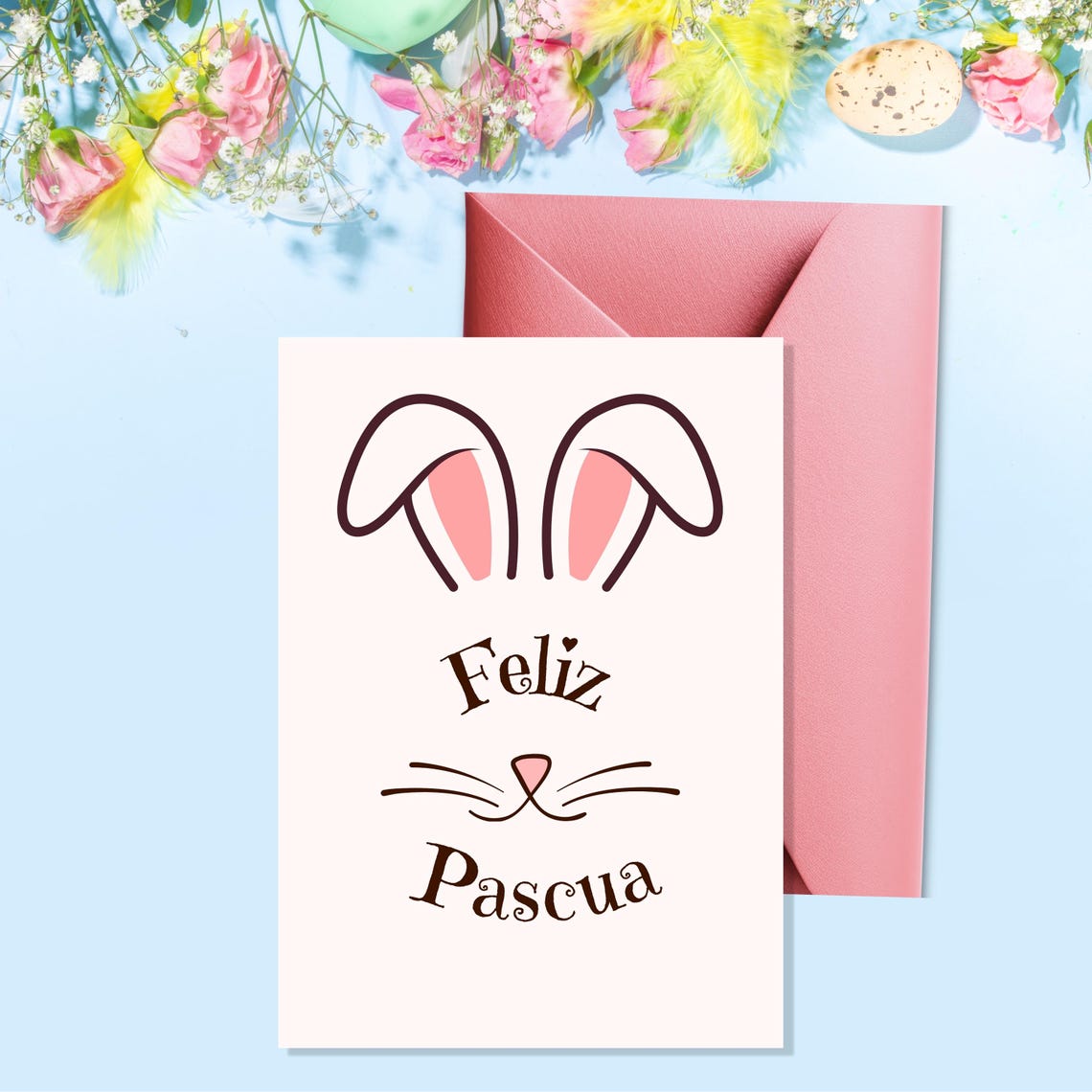 Feliz Pascua Tarjeta, Easter Bunny Card, Spanish Easter Card, Spanish ...