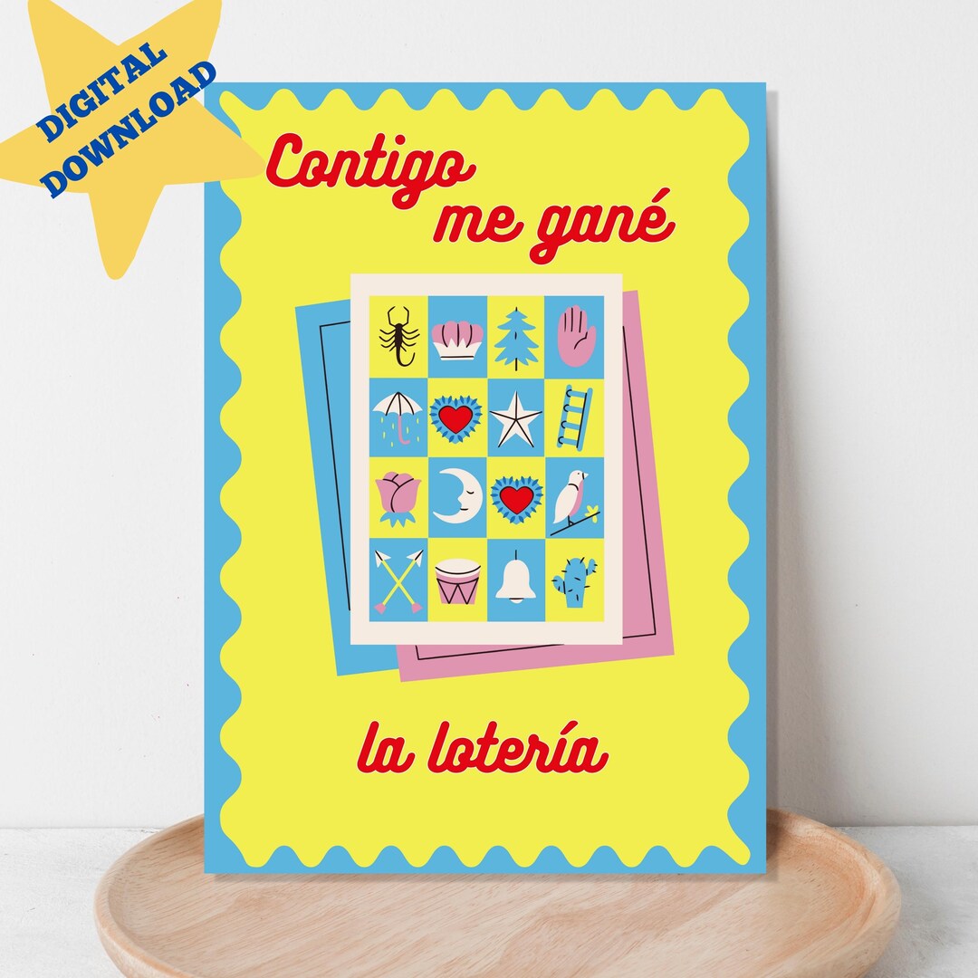 Contingo Me Gane La Loteria, Spanish Valentine's Day Card, Tarjeta De ...