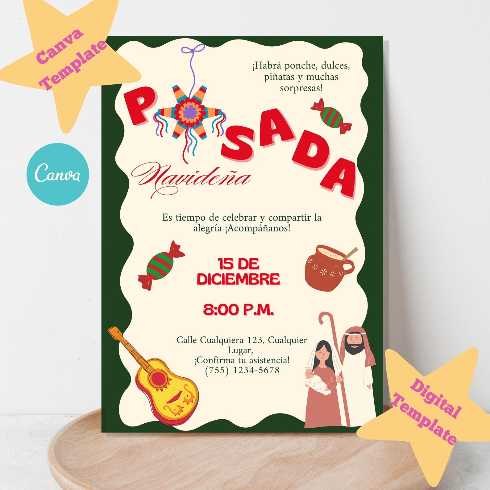 Posada Navidena Template, Posada Invitacion, Spanish Christmas ...