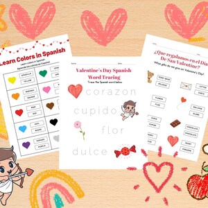 Spanish Valentine's Day Worksheets, Trabajos De San Valentin, Early ...