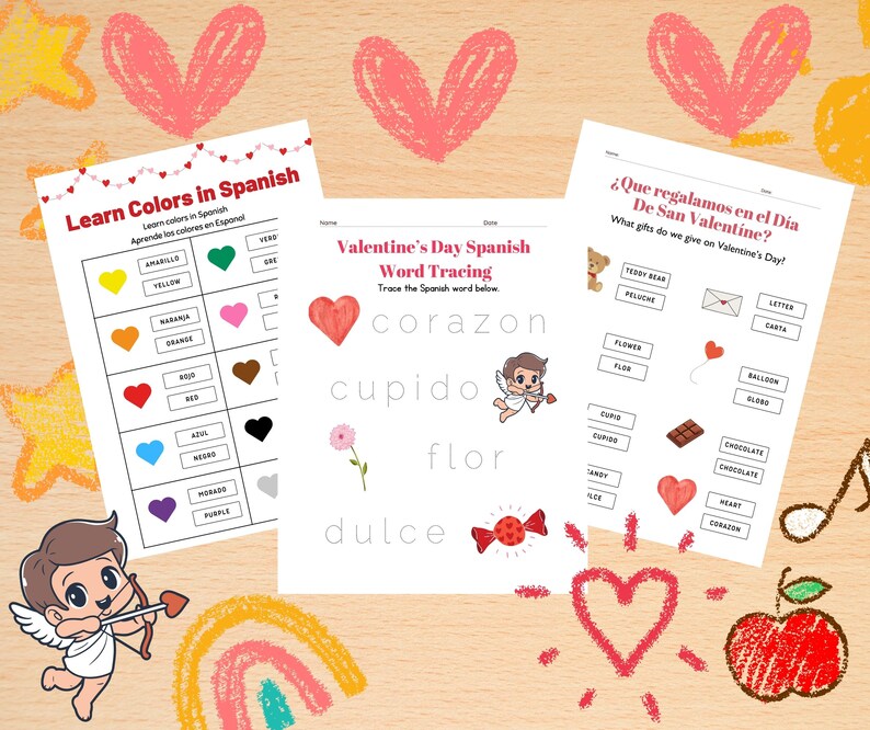 Spanish Valentine's Day Worksheets, Trabajos De San Valentin, Early ...