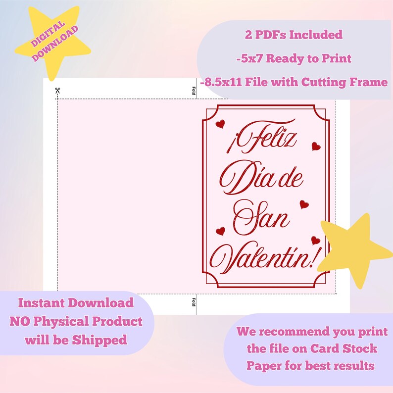 Feliz Dia De San Valentin Card, Spanish Valentine's Day Card, Tarjeta ...