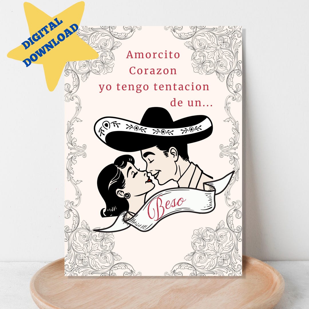 Amorcito Corazon Spanish Valentine's Day Mariachi Card (digital ...