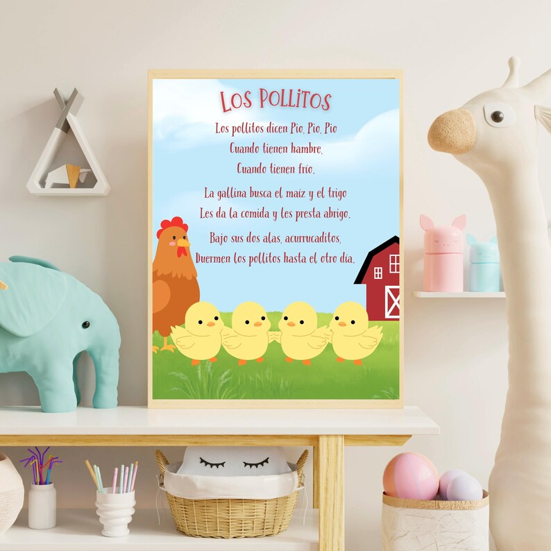 Los Pollitos Dicen Pio Pio Pio Poster, Classroom Decor, Playroom Decor ...