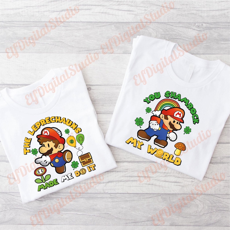 15+ Super Mario St. Patrick's PNG Bundle, Super Mario Game St. Patrick ...