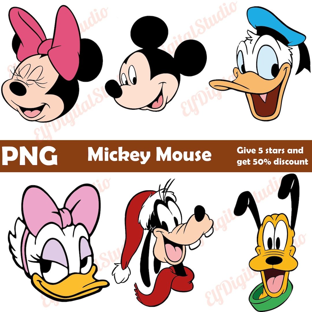 Mickey Mouse Friends Head Png, Disney Mickey Mouse Bundle Head Png ...