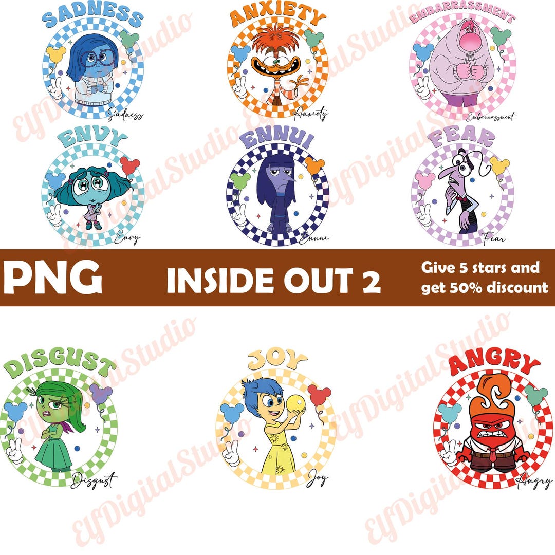 Inside Out 2 PNG Bundle | Cartoon Emotion Clipart, Inside Out It's Okay ...