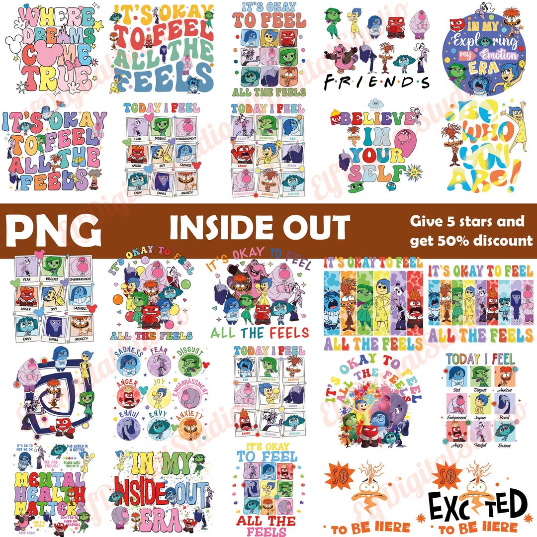 Inside Out 25+ PNG File Download, Inside Out It's Okay to Feel All the ...
