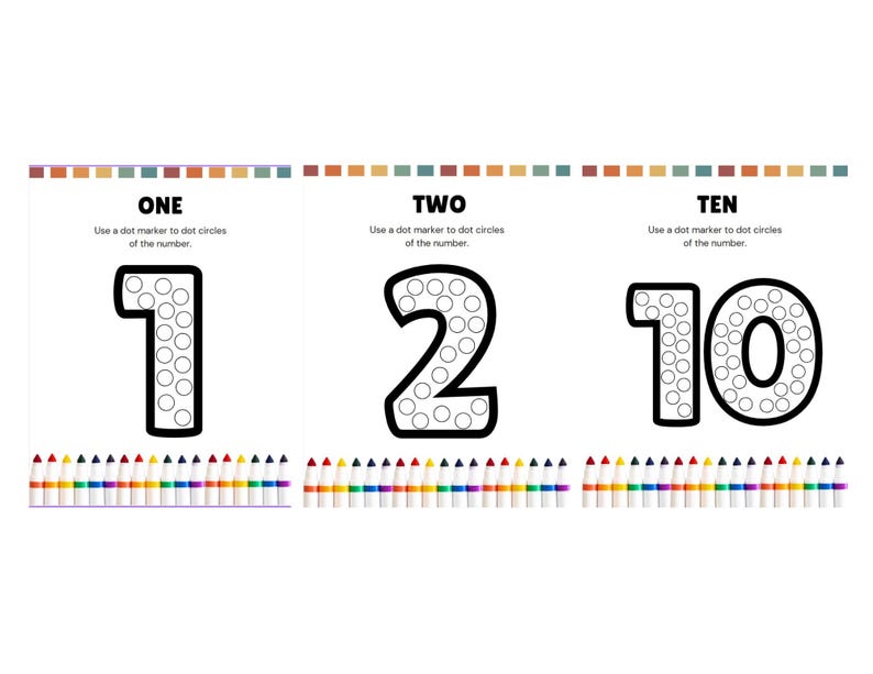 Dot the Numbers Coloring Book - Numbers 1-10 - Etsy