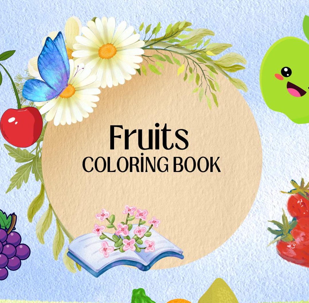 21 Fruits Coloring Book Pages - Instant Download, Healthy & Fun - Etsy