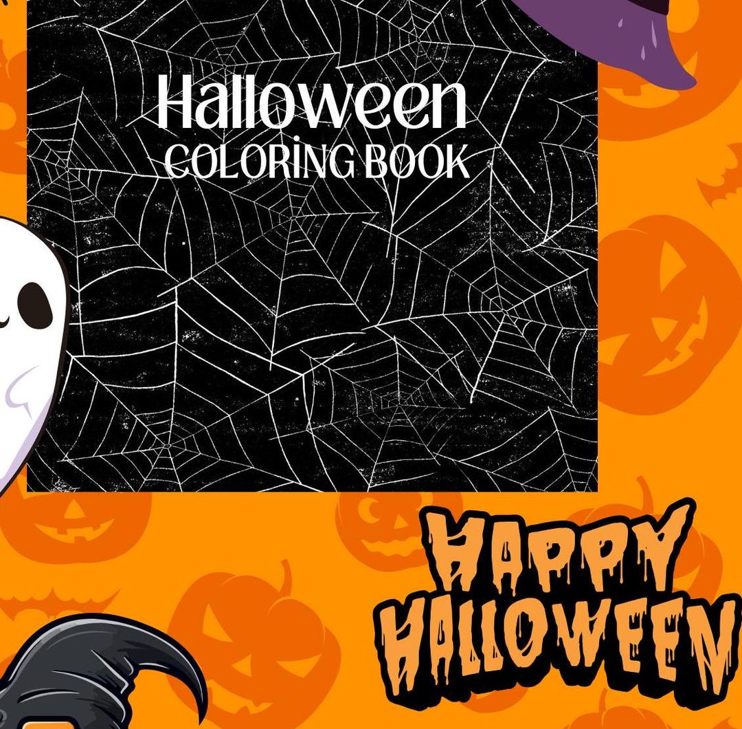 8 Cute Halloween Characters Coloring Pages - Instant Download, Spooky ...