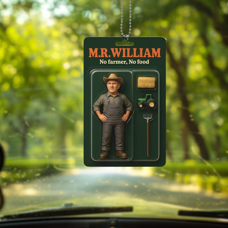 Custom Your Own Action Figure Car Ornament, Farmer Hanging Idea, Father ...