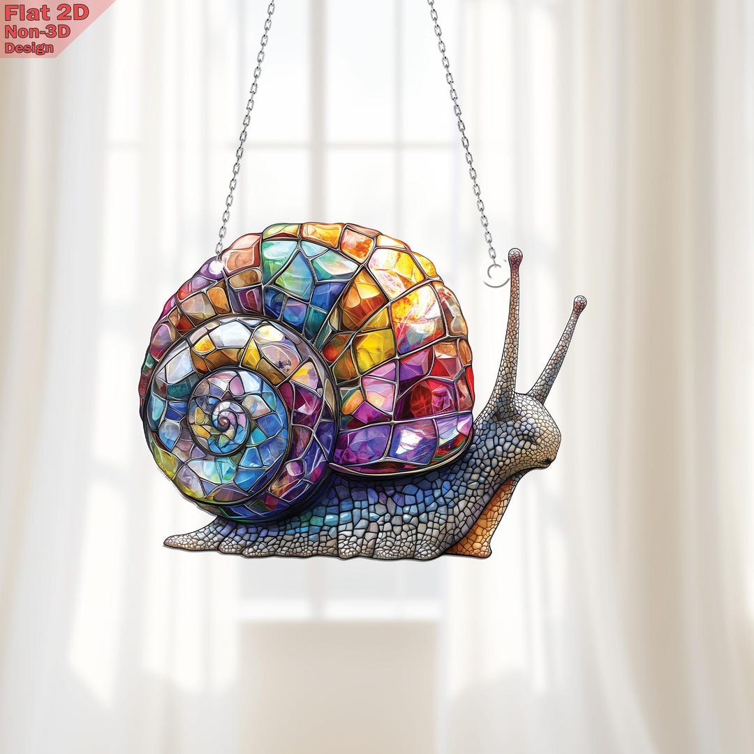 Snail Window Hanging,acrylic 2D Flat Colorful Snail Shell Decorative ...