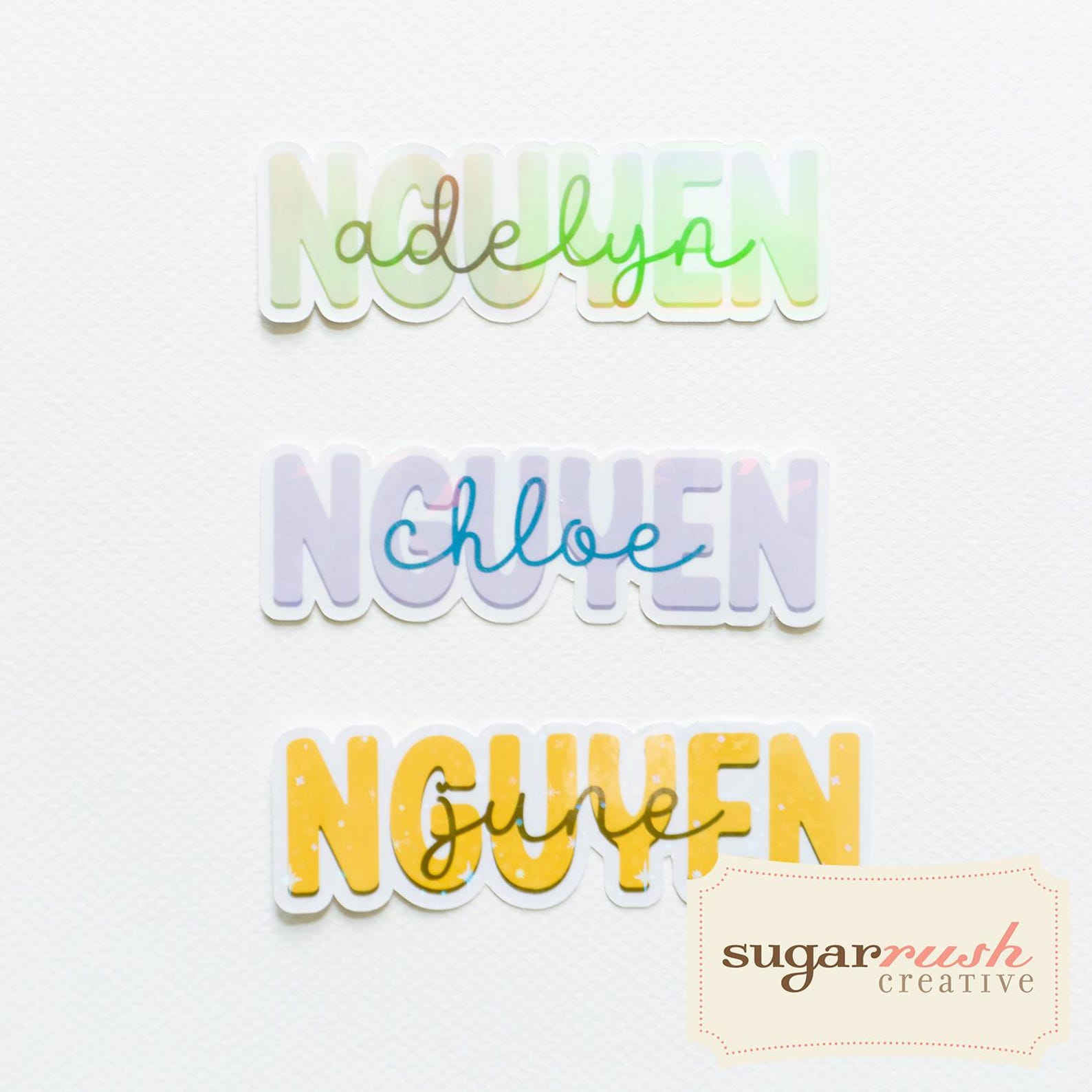 Custom First and Last Name Sticker - Personalized Stickers for Your ...