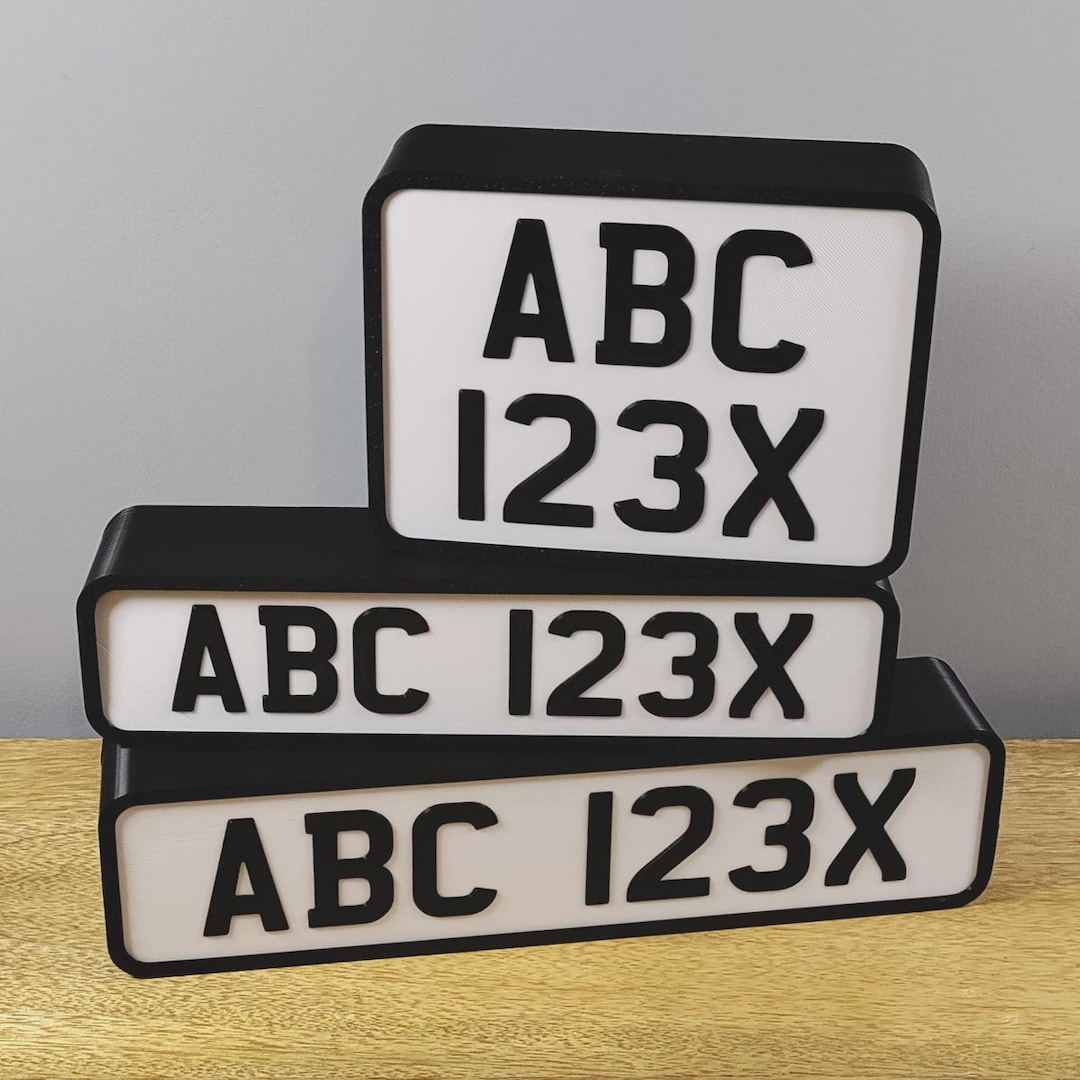 Personalised Number Plate Light Box | 3D Printed Illuminated Sign - Etsy
