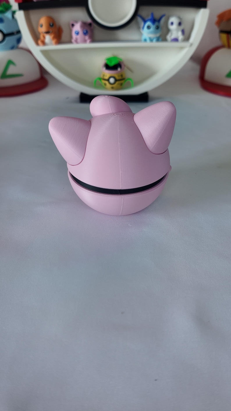 Jigglypuff Pokeball 3D Printed | Pokemon Collectible | Cute Gaming Desk ...