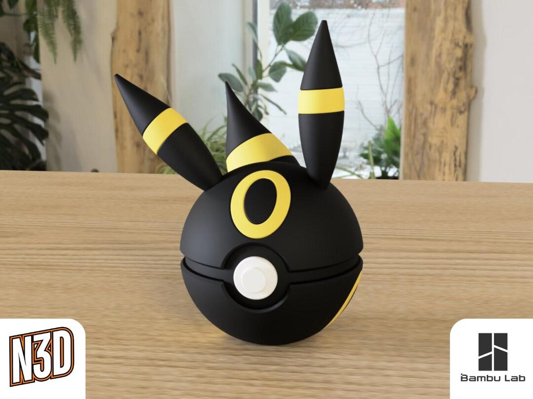 Umbreon Pokéball | Handmade 3D Printed Pokémon Ball | LED Display ...