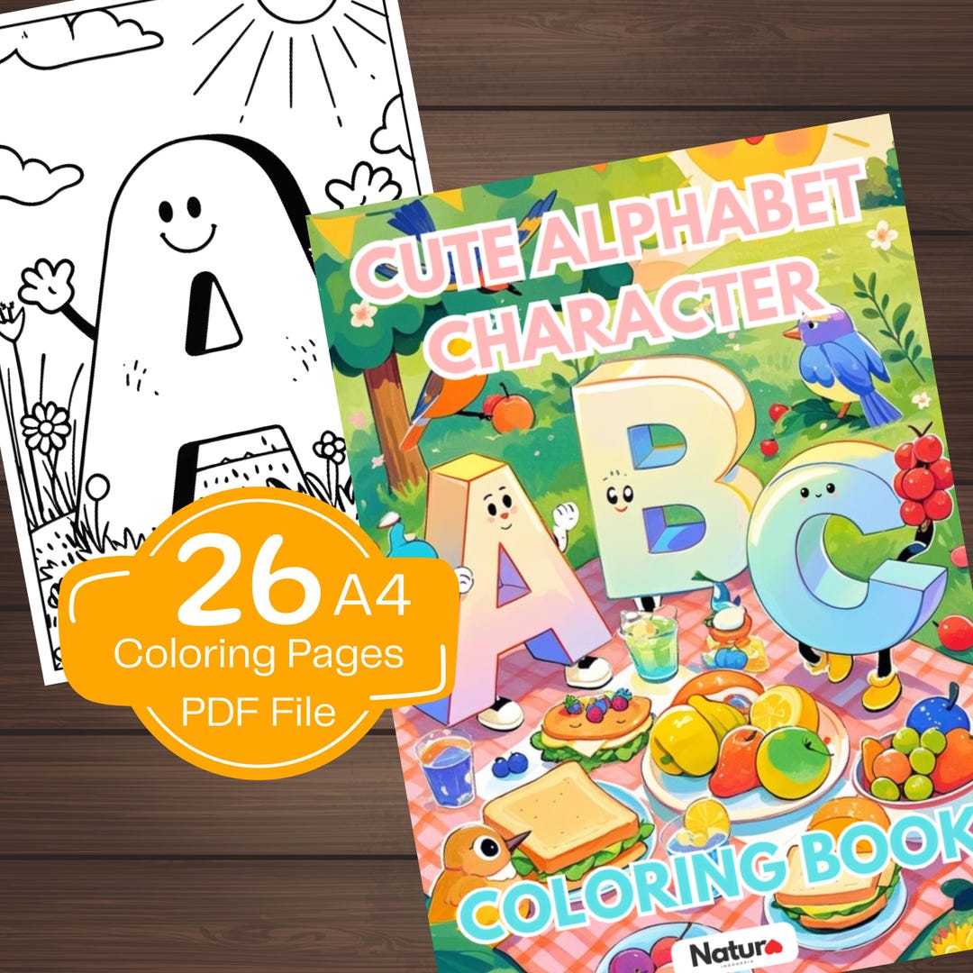 Cute Alphabet Character Coloring Pages | 26 Printable A4 Sheets | Fun ...