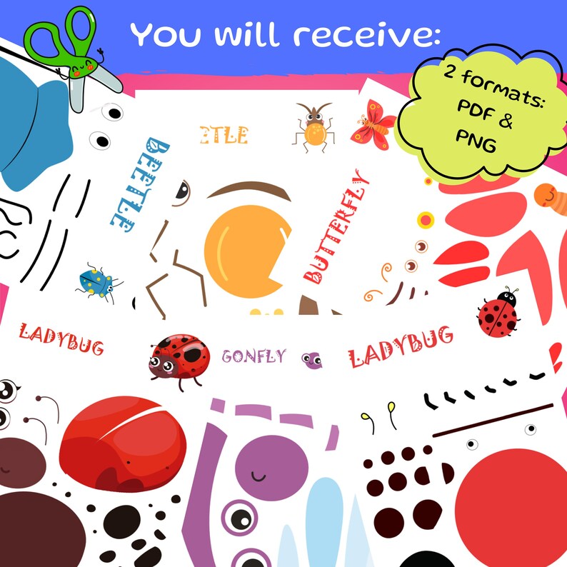 Cut and Paste Activities, Arrange Insect Series, Cut & Glue Game ...