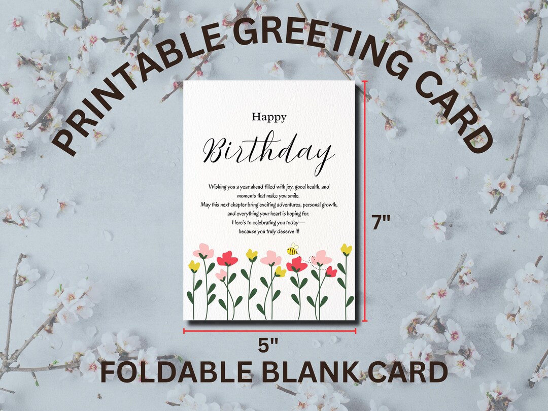 Printable Happy Birthday Greeting Card | Print Size in A4 | Cut Into 5 ...
