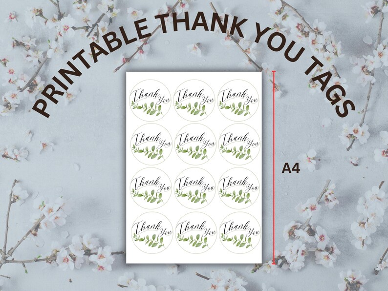 Printable Thank You Tags With Green Border | for Gifts Gifting & Small ...