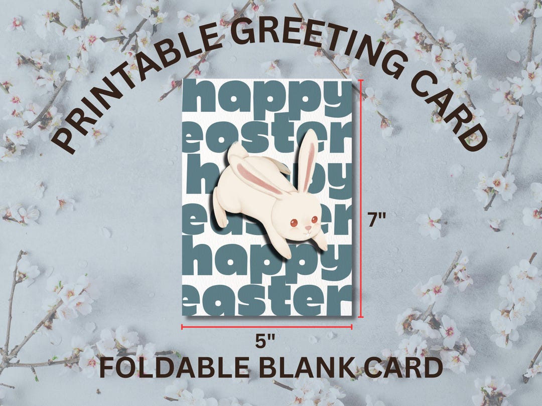 Printable Easter Greeting Card | Printable in A4 Format With Dotted ...