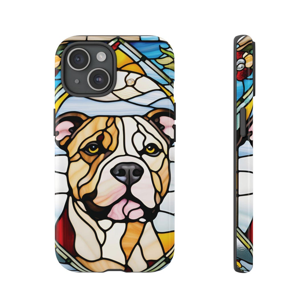 Stained Glass Pit Bull Dog iPhone Case - Tough Cases for Animal Lovers ...