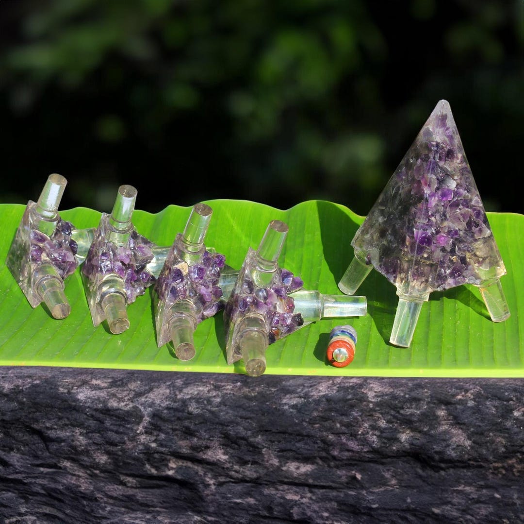 M Type 1 Inch Nubian Pyramid With 5 Orgonite Connector Kit without Pipe ...