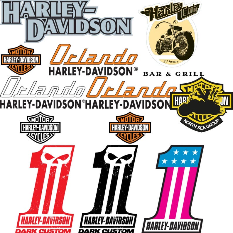 Harley Davidson PNG Bundle | Motorcycle Designs, Harley Logos, Biker ...