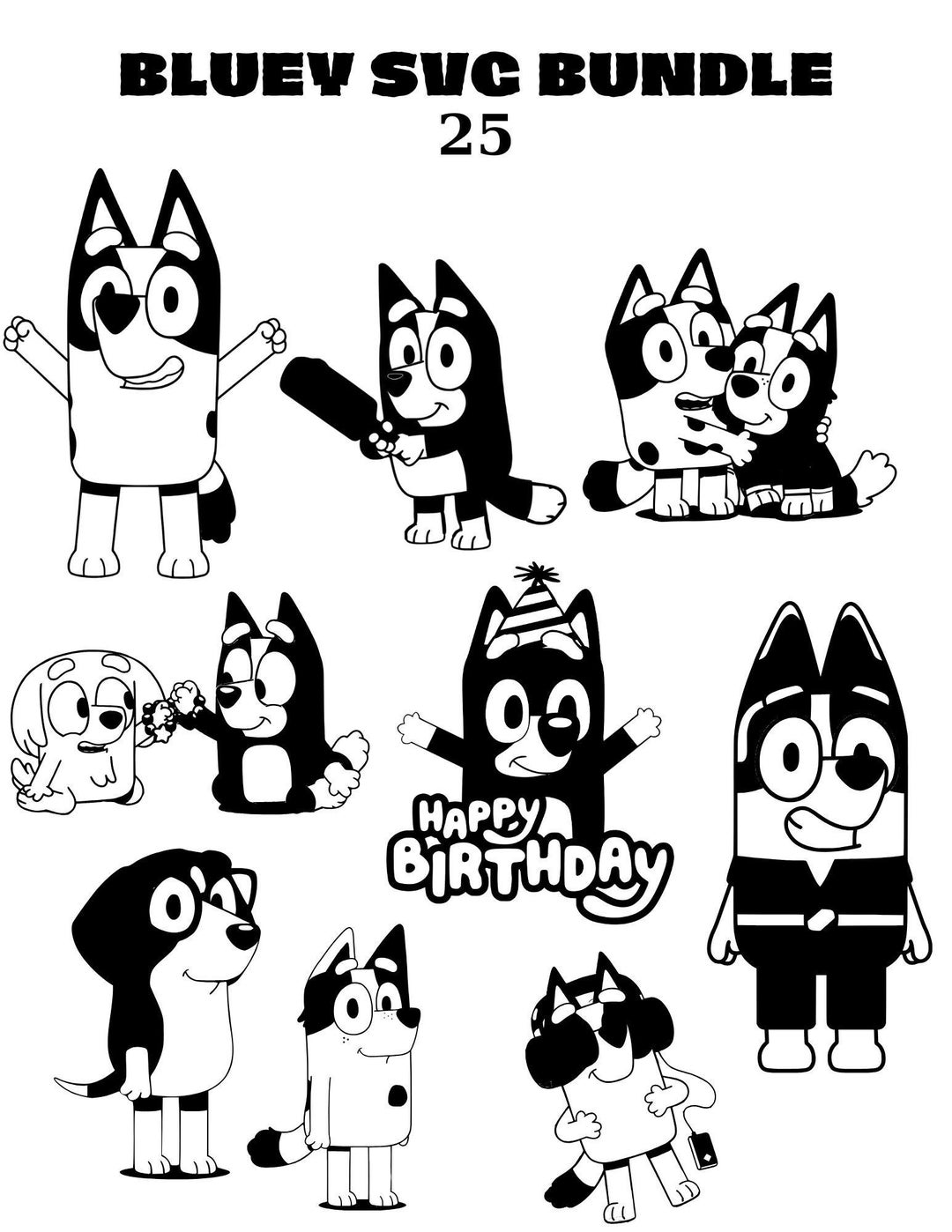 Bluey Svg Bundle | 25 Bluey SVG Cut Files for Cricut and Silhouette ...