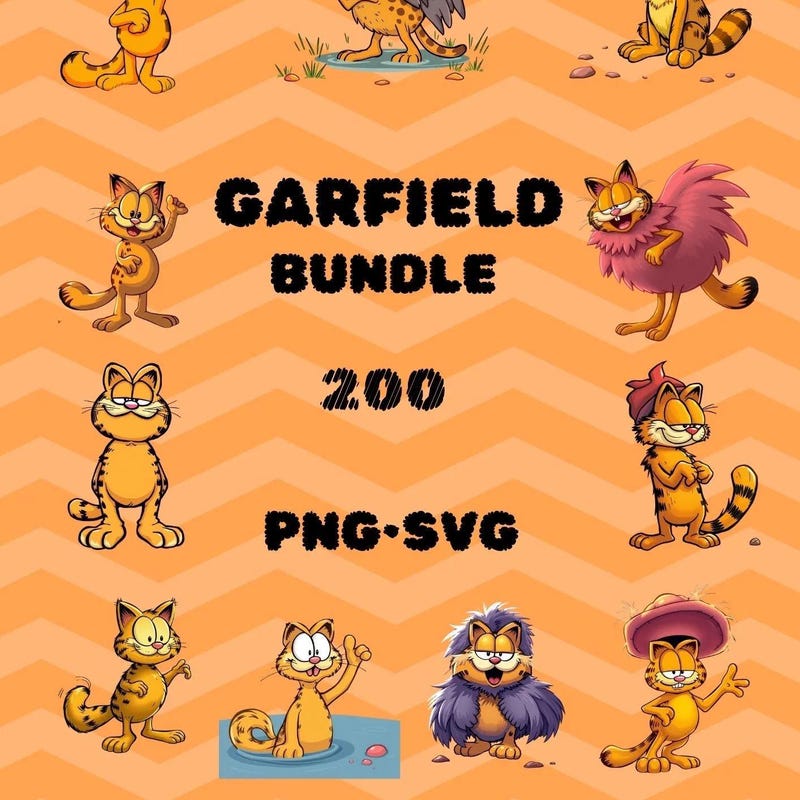 Garfield Svg - Etsy